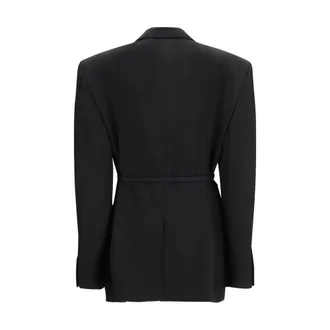 Balenciaga Womens Black Wool Jacket Clothing