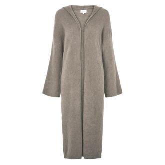 Americandreams June Langer Alpaka-Cardigan mit Kapuze - - Knitwear - Damen - Grau - ONE SIZE