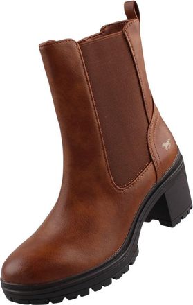Mustang Jeans Damen Stiefelette Blockabsatz Chelsea Boots 1409-511, Größe:38 EU, Farbe:Braun