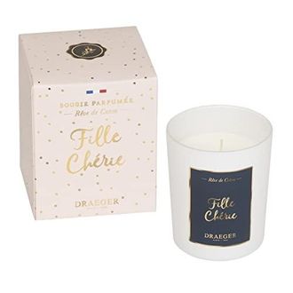 Draeger DRAEGER PARIS - Bougie Cadeau blanche Parfumée Rêve de coton Fille chérie - Idée Cadeau Anniversaire, Fille, Enfant - Pot en verre - Made in France - 