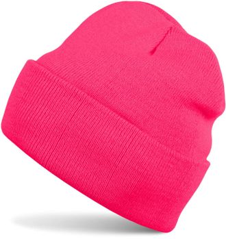 styleBREAKER Unisex Beanie Mütze einfarbig | Klassische Feinstrick Winter Strickmütze mit breitem Umschlag | Elastische Beanie in vielen Farben für Damen und Herre
