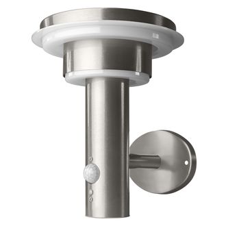 Ledvance Wandleuchte f&uuml;r Aussenanwendung | ENDURA STYLE | Solar Sensor WALL Double Circle | warmweiss | 6W | Edelstahl | mit Bewegungs- & Tageslichtsensor