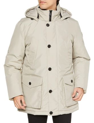 BOSS Herren Osiass Relaxed-Fit Parka aus Ottoman-Gewebe Hellgrau 54