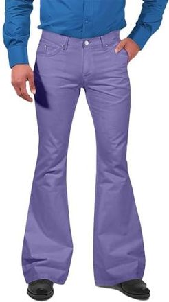 Generic Pantalon des ann&eacute;es 70 pour homme - Pantalon en jean pour homme - Pantalon en jean pour homme - Pantalon en jean pour lext&eacute;rieur et la maison, violet,