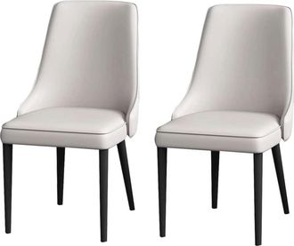 Generic Ergonomischer Bürostuhl, modischer Leder-Esszimmerstuhl, Küchenstuhl-Set (2er-Set) mit hochdichtem Schaumstoffpolster, Beistellstuhl