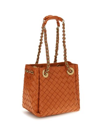 Bottega Veneta Parachute Calfskin Leather Shoulder Bag - Orange