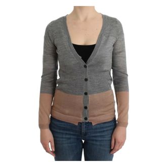 Costume National Elegante graue Strickjacke - - Knitwear - Damen - Grau - 2XS