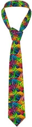 Generic Cravate, Roses Rainbow color&eacute;e, Microfibre Cravate Homme, &Eacute;l&eacute;gant Soie Cravates pour Accessoire Chemise, daffaires, D&eacute;contract&eacute;