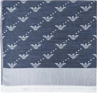 Armani unisex, Accessoires, Bleu, Taille: ONE Size Logo Scarf