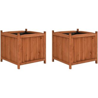 vidaXL Vidaxl - Jardini&egrave;res sur&eacute;lev&eacute;es 2 pcs 50x50x50 cm Bois de sapin