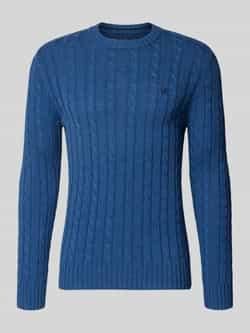 Superdry Strickpullover mit Zopfmuster und Rundhalsausschnitt