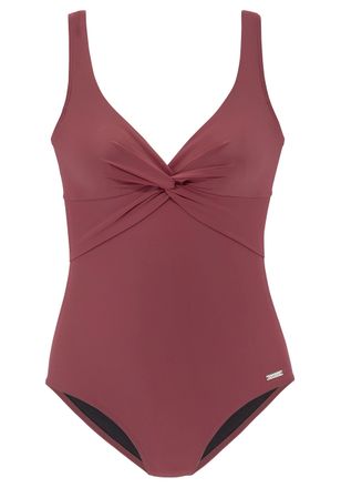 Lascana Damen Badeanzug Raffungen, Knoten-Effekt, Softcups, Shaping