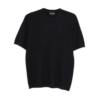 Emporio Armani Homme, Tops, Bleu, Taille: S Textured Knit T-Shirt
