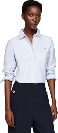 Tommy Hilfiger Chemise Femme Oxford Cotton Regular Shirt en Coton, Bleu (Breezy Blue), 46