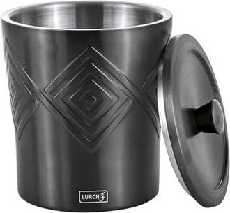 Lurch 240795 Eiskübel aus doppelwandigem Edelstahl zum kühl Halten von Eiswürfeln 1500ml Smokey Grey