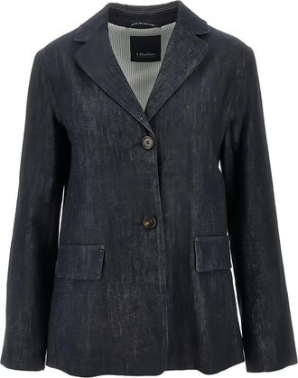 Max Mara notched-lapel pocket blazer - Blau