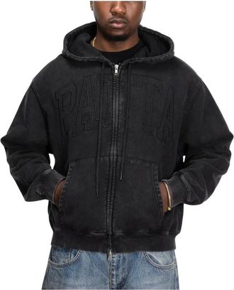 Patta Homme, Sweatshirts et sweats &agrave; capuche, Noir, Taille: M Loopback Logo Zip Hooded Sweater