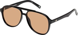 Le Specs TRAGIC MAGIC BLACK - Sonnenbrille für Damen und Herren Runde Rahmenform mit UV-Schutz LSP2202448