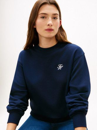 Tommy Hilfiger Sweatshirt TH SCRIPT REG SWEATSHIRT mit kleinem Logo-Stick