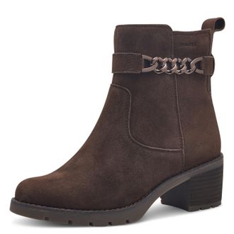 Tamaris COMFORT Damen Stiefeletten mit Absatz aus Leder Blockabsatz, Braun (Mocca Suede), 36 EU
