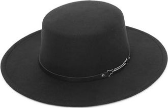 Eozy Chapeau Fedora Classique en Feutre &agrave; Large Bord Plat pour Femme et Homme