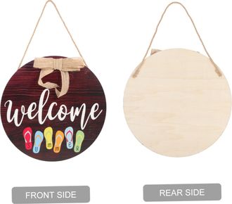 Cabilock Holz-willkommensschild Rund Für Haustür Front Door Hanging Decor Aus Nachhaltigem Pappel-sperrholz Wetterfeste Wanddekoration Außen Romantisches Kreat