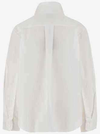 Patou Womens High Collar Cotton Ascot Shirt White