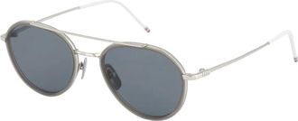 Thom Browne unisex, Accessoires, Gris, Taille: 45 MM Lunettes de soleil Aviator Ues801A