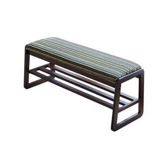 Generic Schuhbank mit Sitzfläche Kissen, Stabilem Holzrahmen Bequemer Stoff Moderne Schlichte Bank für Innenbereich Geeignet Eingangsbereich, Schlafzimmer, Wo