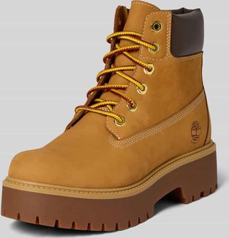 Timberland Schn&uuml;rboots aus Leder-Mix