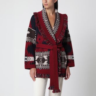 Alanui Icon Jacquard Cardigan aus Kaschmir in Navyblau