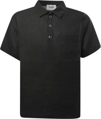 Alpha Studio Homme, Tops, Noir, Taille: XL Polo en Lin