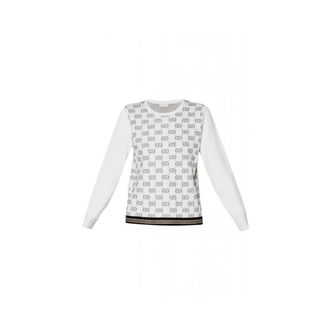 Liu Jo Pullover mit Monogramm-Logo - - Knitwear - Damen - Wei&szlig; - XL