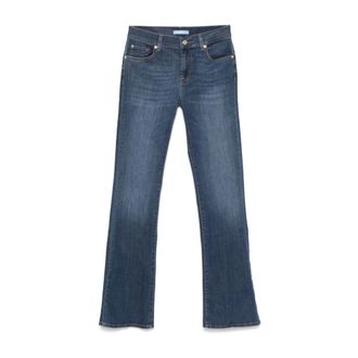 7 For All Mankind Mid Rise Bootcut Jeans - - Jeans - Damen - Blau - W28
