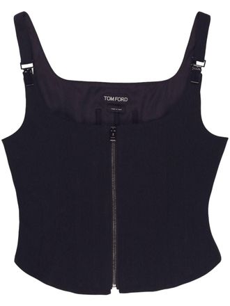 Tom Ford haut-corset à fermeture zippée - Noir