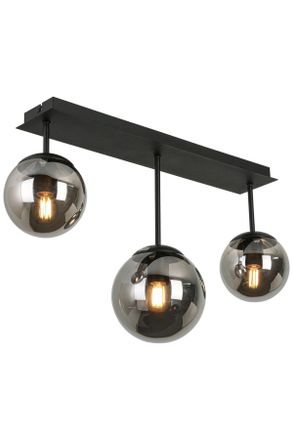 Novel Deckenleuchte, Schwarz, Chrom, Metall, Kunststoff, Glas, 16x34.5x60 cm, Lampen & Leuchten, Innenbeleuchtung, Deckenleuchten