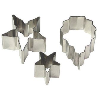 PME RB266 Blatt-& Laubausstecher mit Rollbrett aus Edelstahl, Sortiment, 3-teilig, Silver, 2 x 1.2 x 3.9 cm