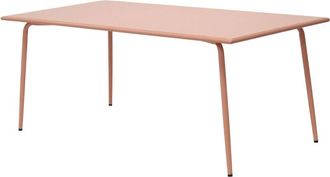 M&S Collection Table de jardin 180x90x73 cm en m&eacute;tal terracotta - BACA