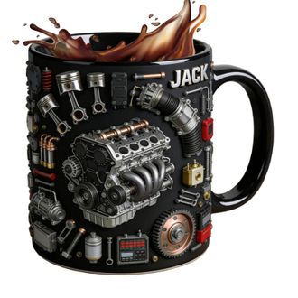 Generico Keramik-Kaffeetasse | realistisches Motordesign, Keramikbecher mit rutschfestem Griff, Geschenk f&uuml;r M&auml;nner, Ehemann, Freund und Autoliebhaber zu Weihn