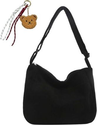 Generic Sac &agrave; bandouli&egrave;re d&eacute;contract&eacute; en velours c&ocirc;tel&eacute; pour femme, joli sac &agrave; main l&eacute;ger avec sangle r&eacute;glable, id&eacute;al pour l&eacute;cole, le travail, les voyages, No