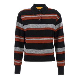 Guest In Residence Collegiate Stripe Maxi Polo Shirt - - Knitwear - Damen - Mehrfarbig - L