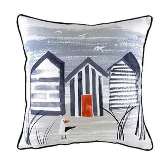 furn. Evans Lichfield Kissenbezug, Motiv Strandhütten, Mehrfarbig, 43 x 43 cm (Pack of 1)