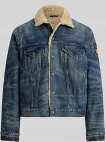 Polo Ralph Lauren Jeansjacke mit Teddykragen aus reiner Baumwolle