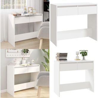 vidaXL Table console Blanc 89x41x76,5 cm Acier - Table Basse - Meuble Entrée - Table Dappoint - Table Console Blanche - Rangement Intérieur - Home & Living