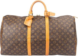 Louis Vuitton Crossbody Bags - Louis Vuitton Canvas Monogram Keepall 55 Bandoulie - Gr. unisize - in Braun - f&uuml;r Damen