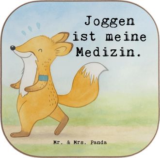 Mr. & Mrs. Panda Tassen Untersetzer Fuchs Joggen Design - Geschenk, f&uuml;r Gl&auml;ser, Coaster, gl&auml;seruntersetzer, Laufen, Dauerlauf, Tischuntersetzer, Tassenuntersetzer, Lau