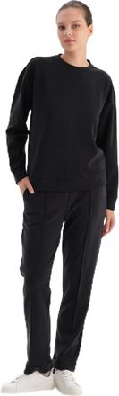 Dagi Damen Ribbed Modal Trousers Pajama Bottom, Schwarz, S EU