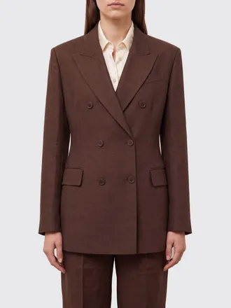 Parosh Taillierter P. A.R. O.S. H. Zweireiher-Blazer aus Leinen-Viskose-Mischung
