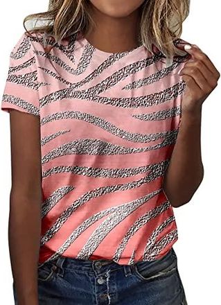 Generic T-shirt d&eacute;t&eacute; &agrave; manches courtes pour femme - T-shirt basique &agrave; manches courtes - T-shirt de sport pour femme - Oversize - Mode - T-shirt d&eacute;t&eacute; basique -