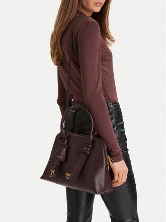 Pinko Handtasche Bowling Bag Medium AI 25-26 PLTT 105906 A0QO Dunkelrot